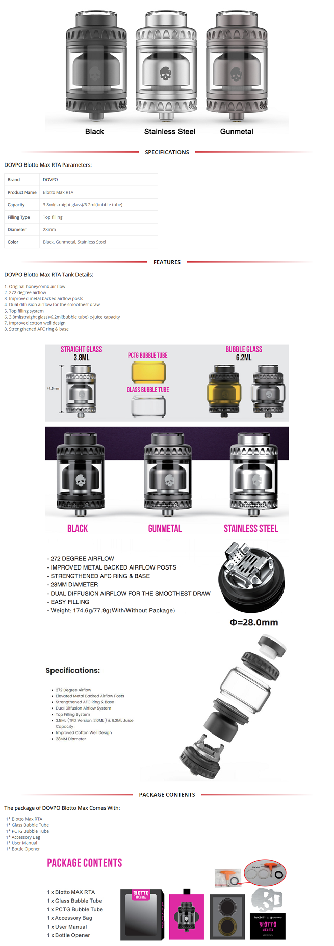 Blotto Max 28mm RTA Tank - Dovpo